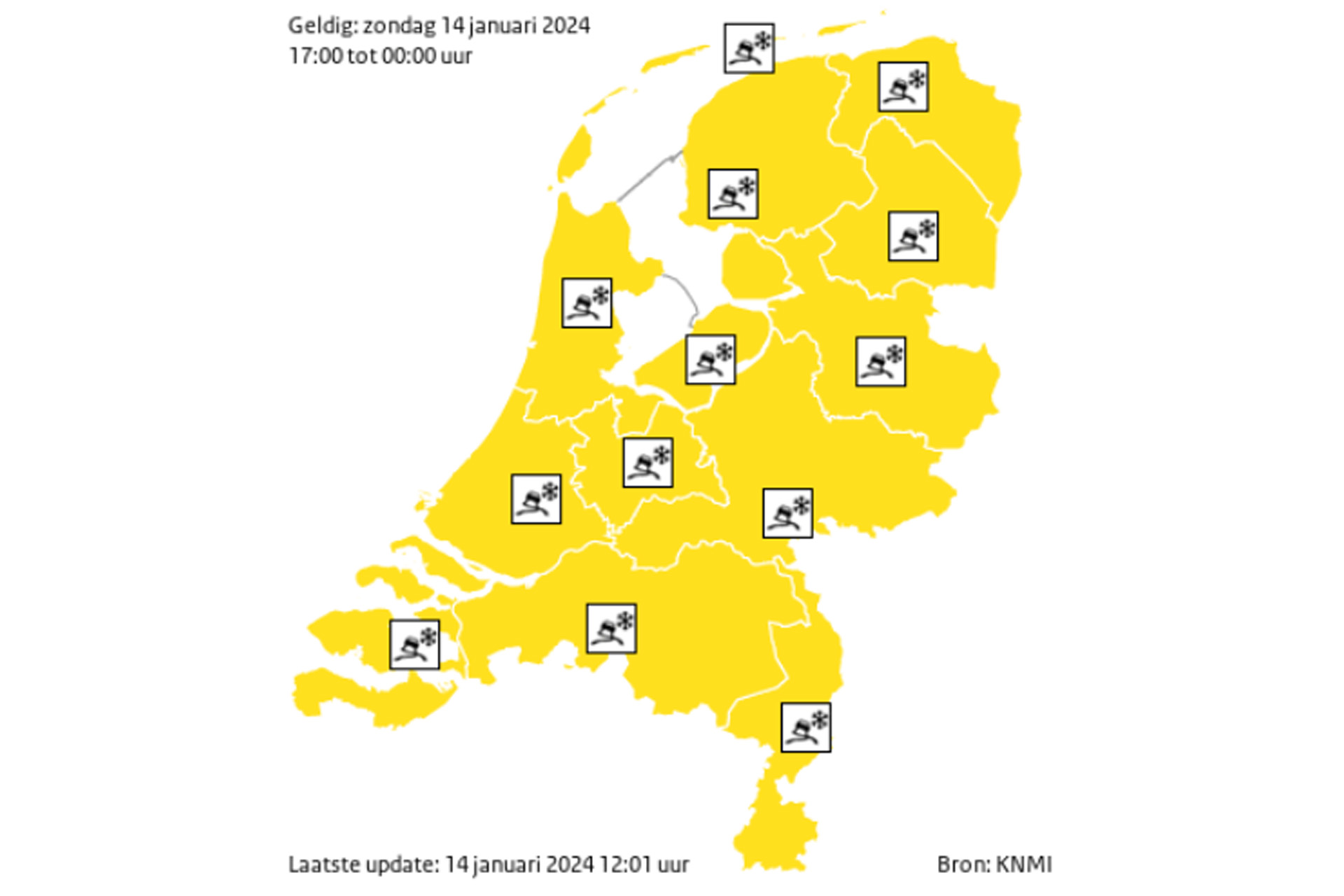 Code geel in groot deel van het land - 112Brabant Code geel in groot deel van het land - 112Brabant